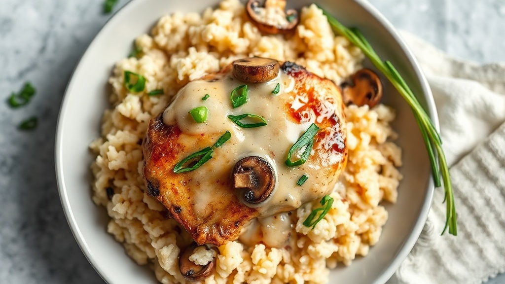 Creamy Mushroom Chicken Thighs with Leeks and Rice - Free AI Recipe ...