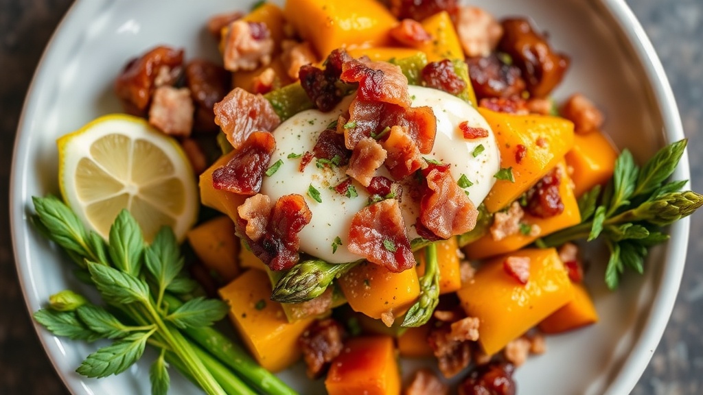 Maple Bacon Butternut Squash and Asparagus Bake - Free AI Recipe Generator